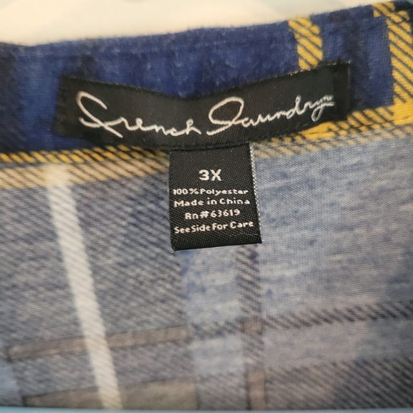 French Laundry | Tops | Blue And Yellow Flannel French Laundry Plus ...